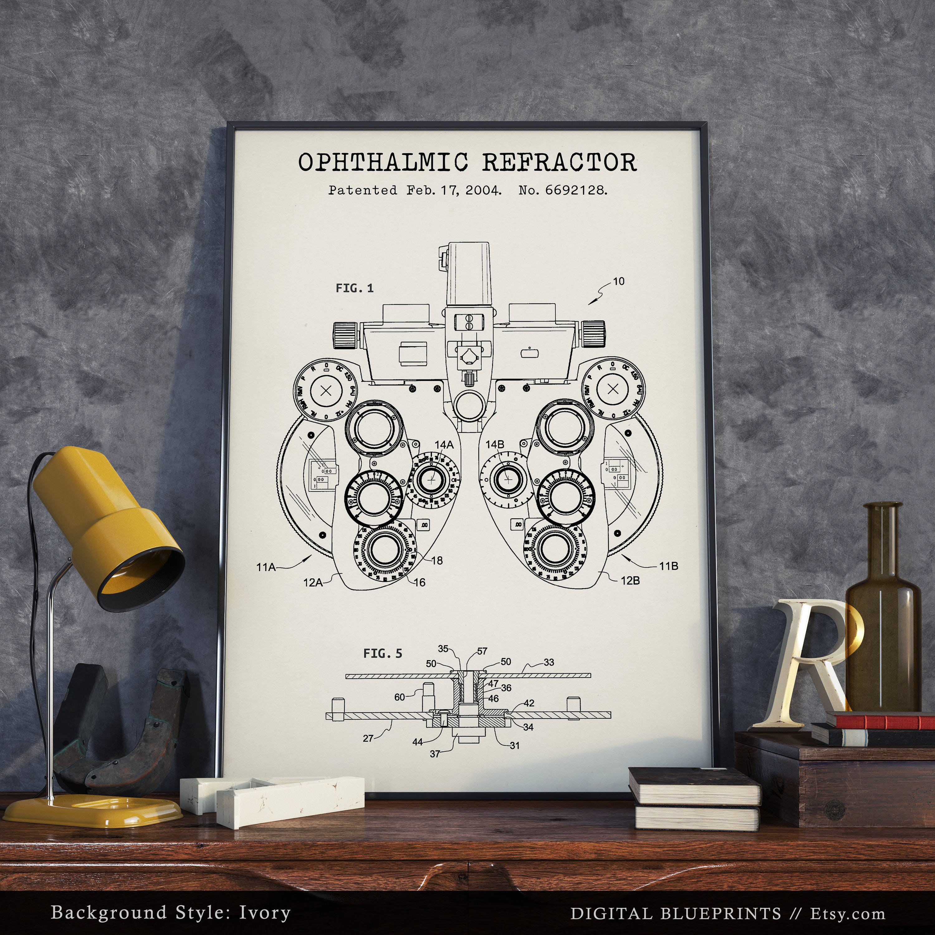 Ophthalmic Refractor Patent Print Optometry Poster Print | Etsy
