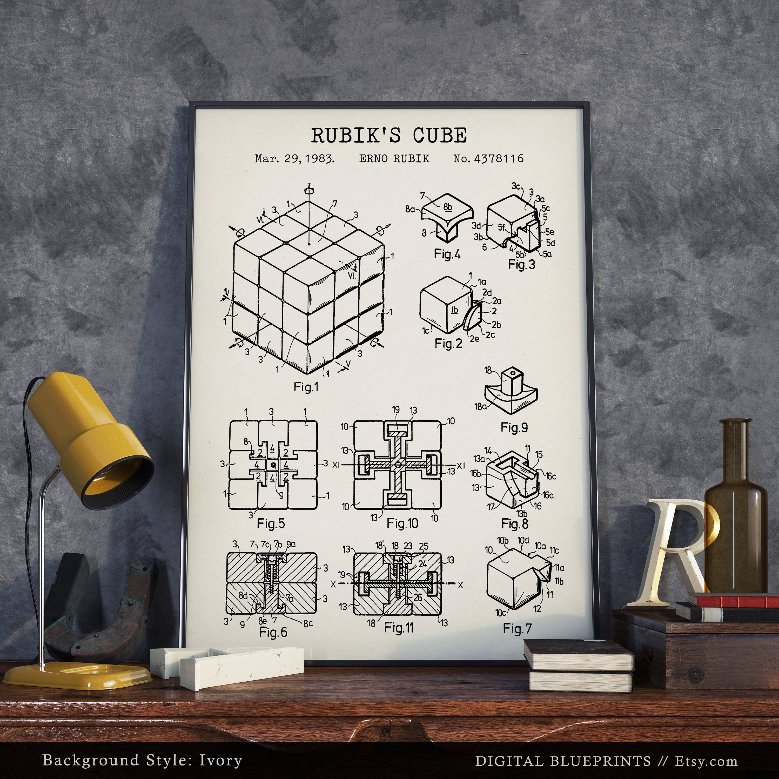 Rubik's Cube Patent Print Rubiks Cube Poster Print Art - Etsy