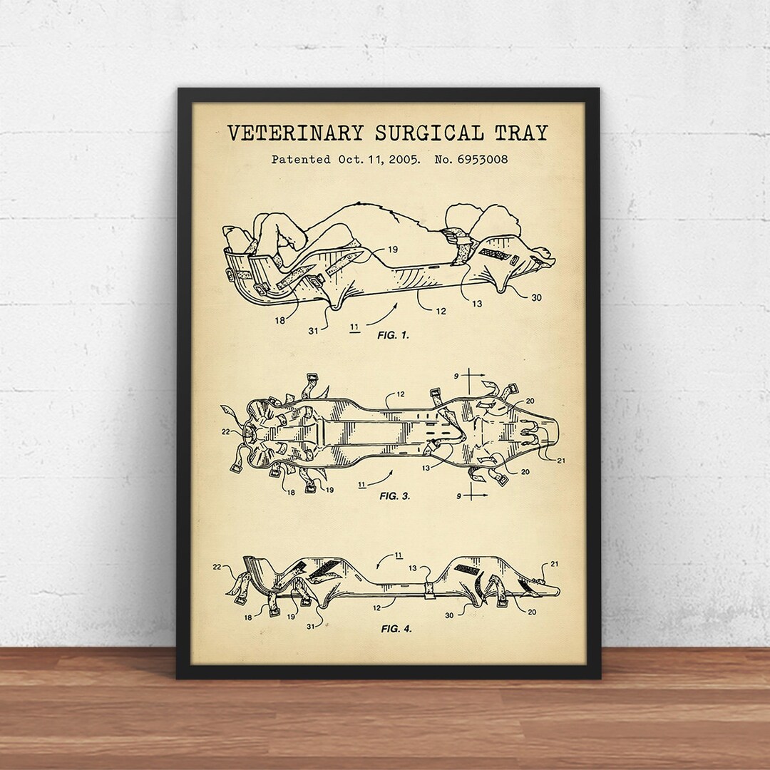Veterinary Surgical Tray Patent Print, Vet Doctor Gifts, Veterinary ...