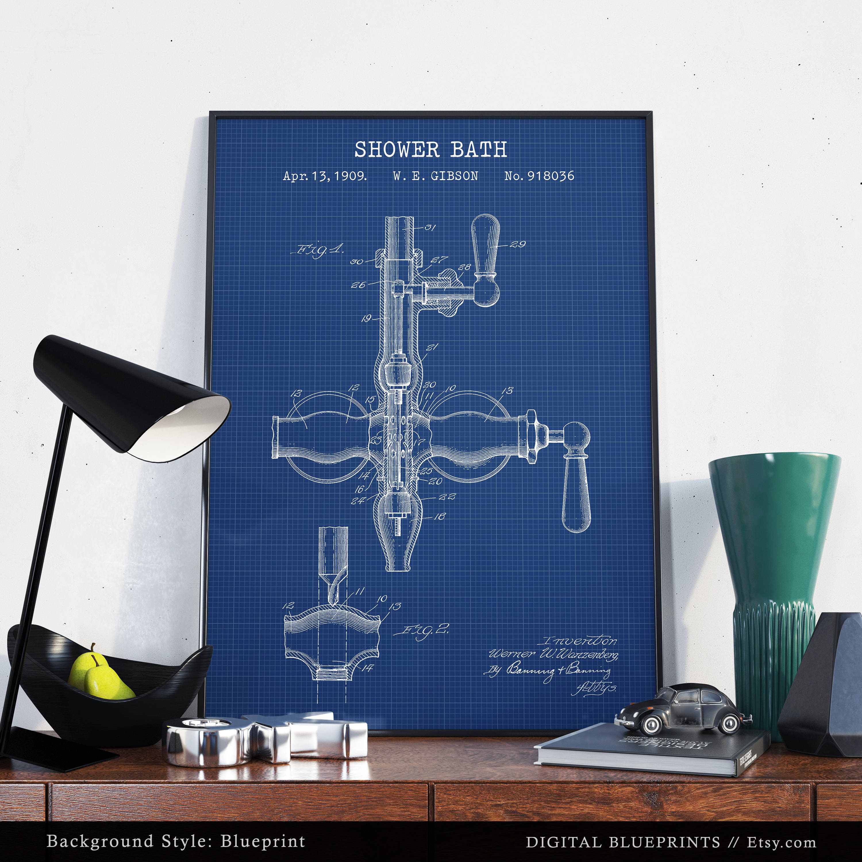 Bathroom Poster Shower Bath Patent Poster Bathroom Wall Art | Etsy