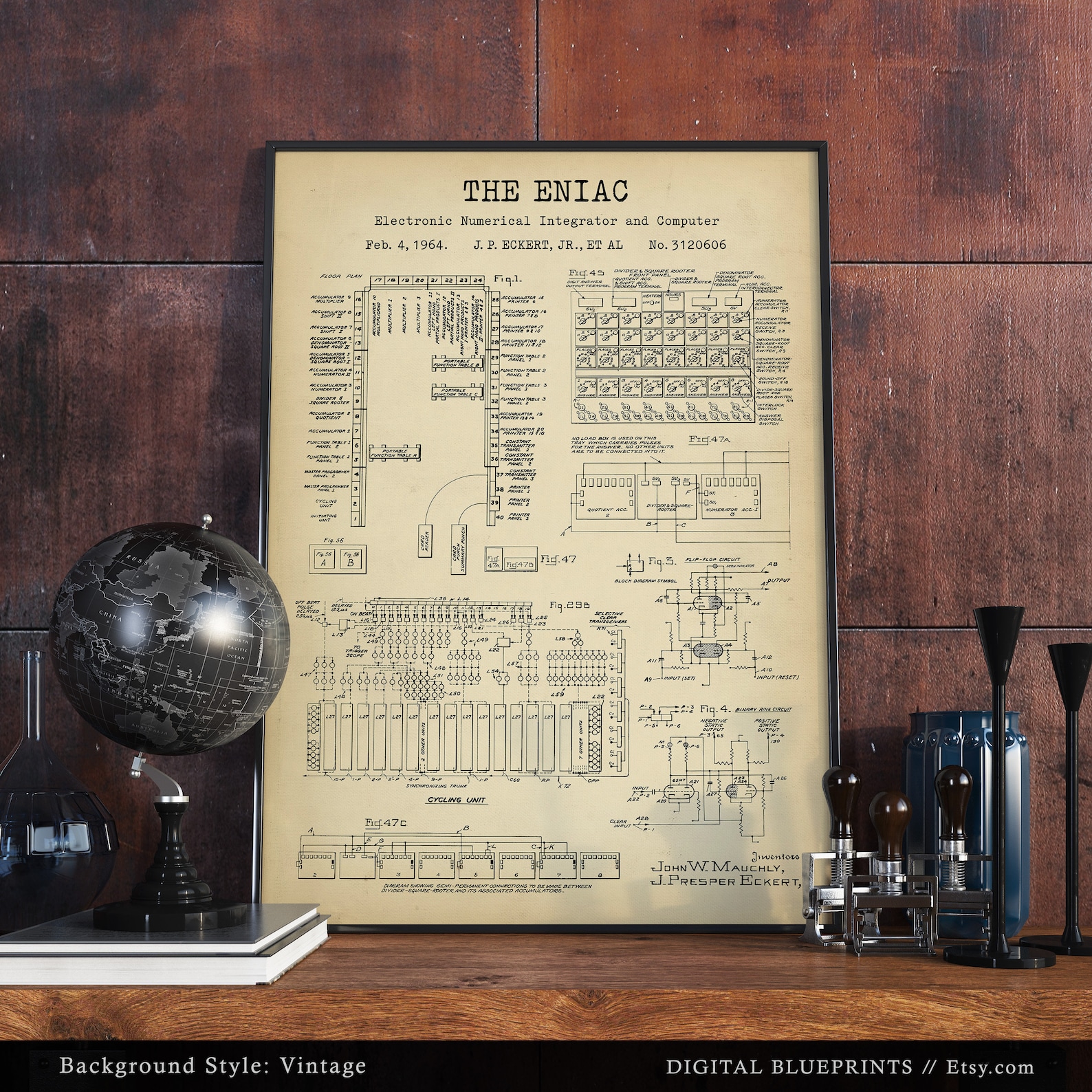 ENIAC First Programmable Computer Patent Print Technology - Etsy