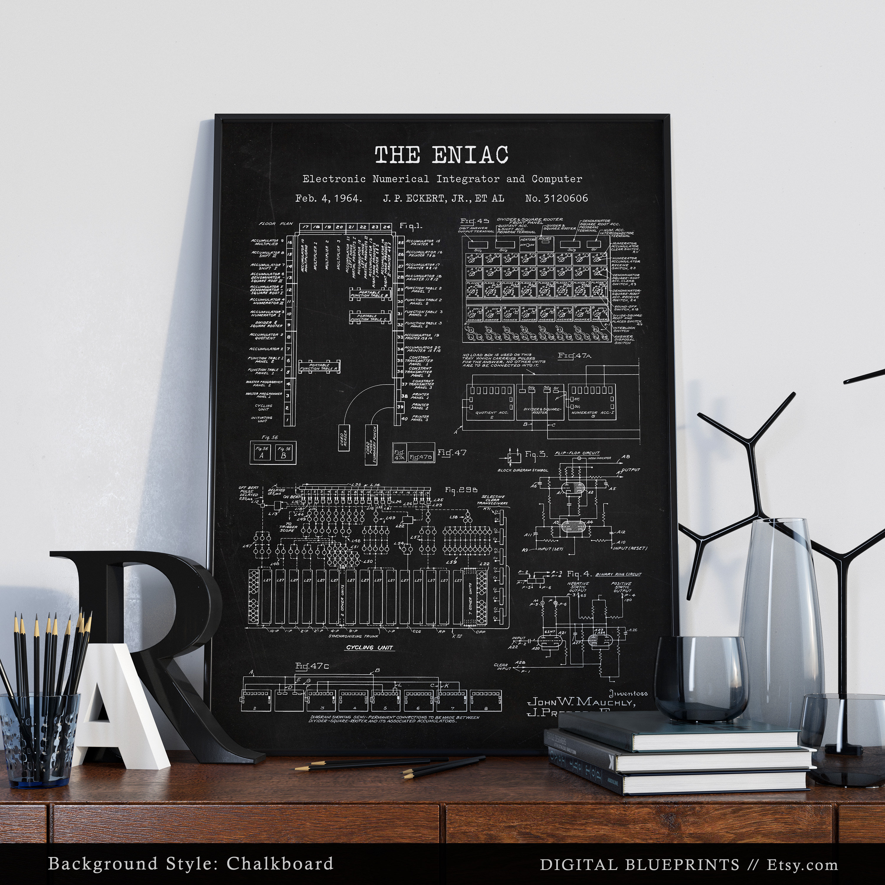 ENIAC First Programmable Computer Patent Print, Technology Art, Geek ...