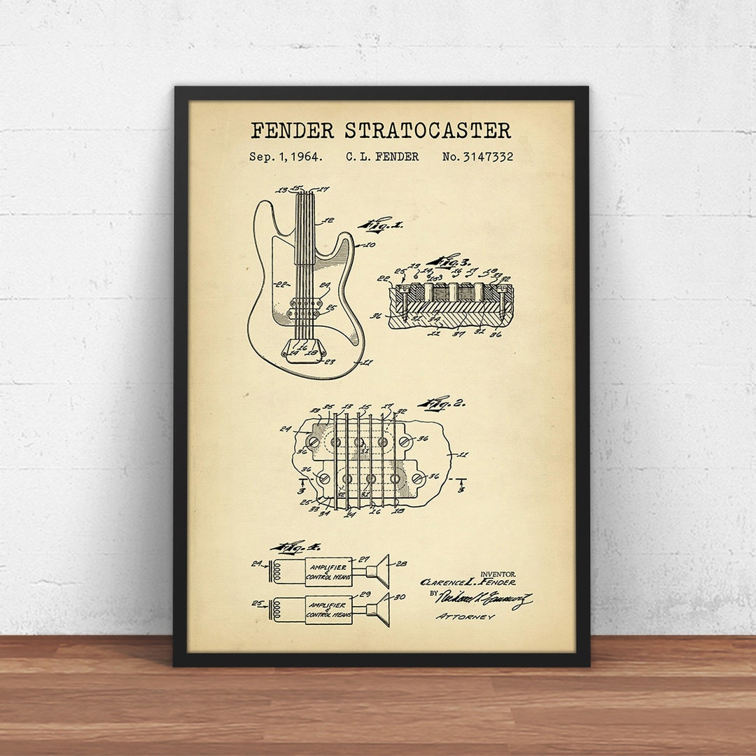 Fender Stratocaster, Fender Electric Guitar Poster, Guitar Prints ...