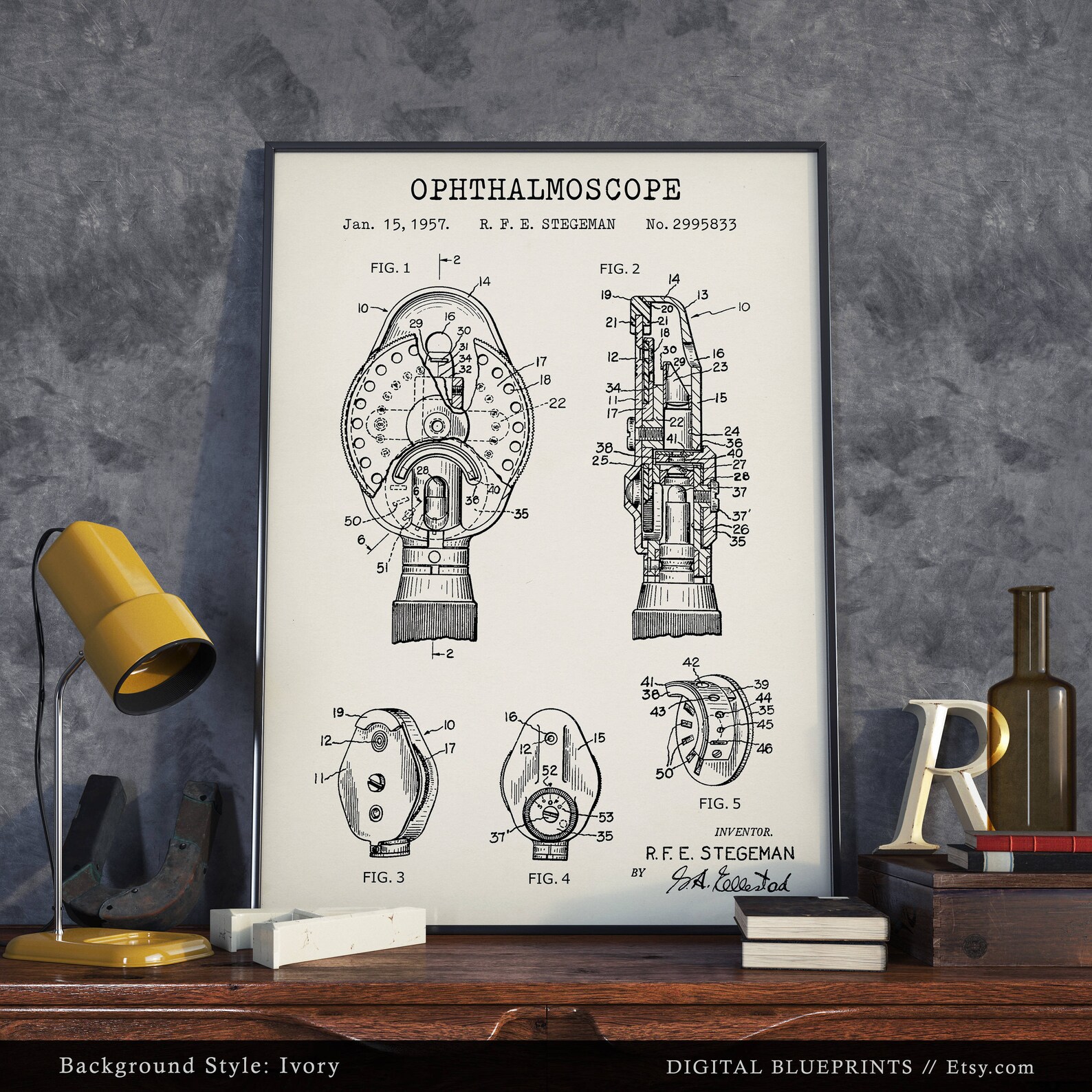 Ophthalmoscope Patent Print Download, Eye Doctor Art, Ophthalmologist ...
