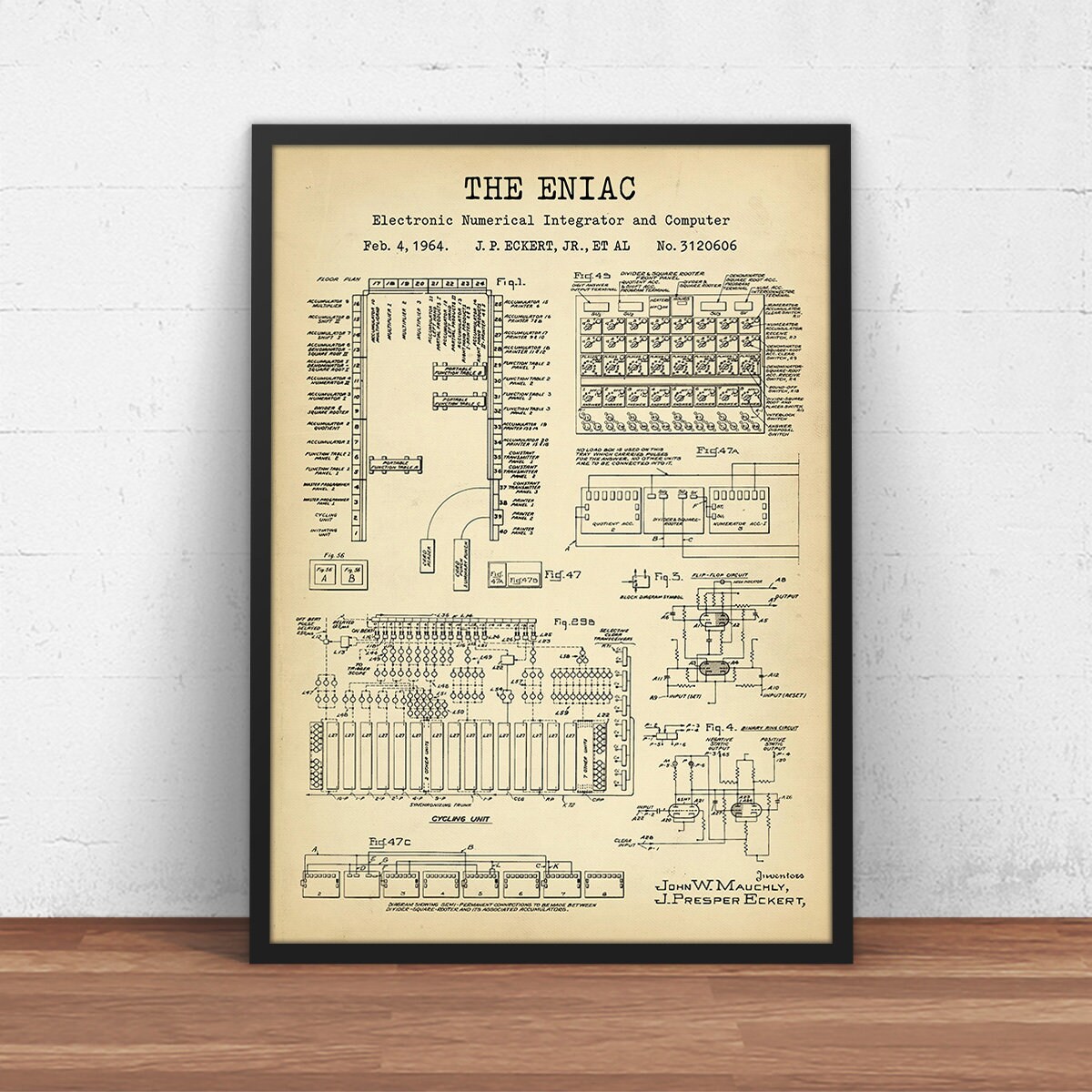 ENIAC First Programmable Computer Patent Print Technology - Etsy