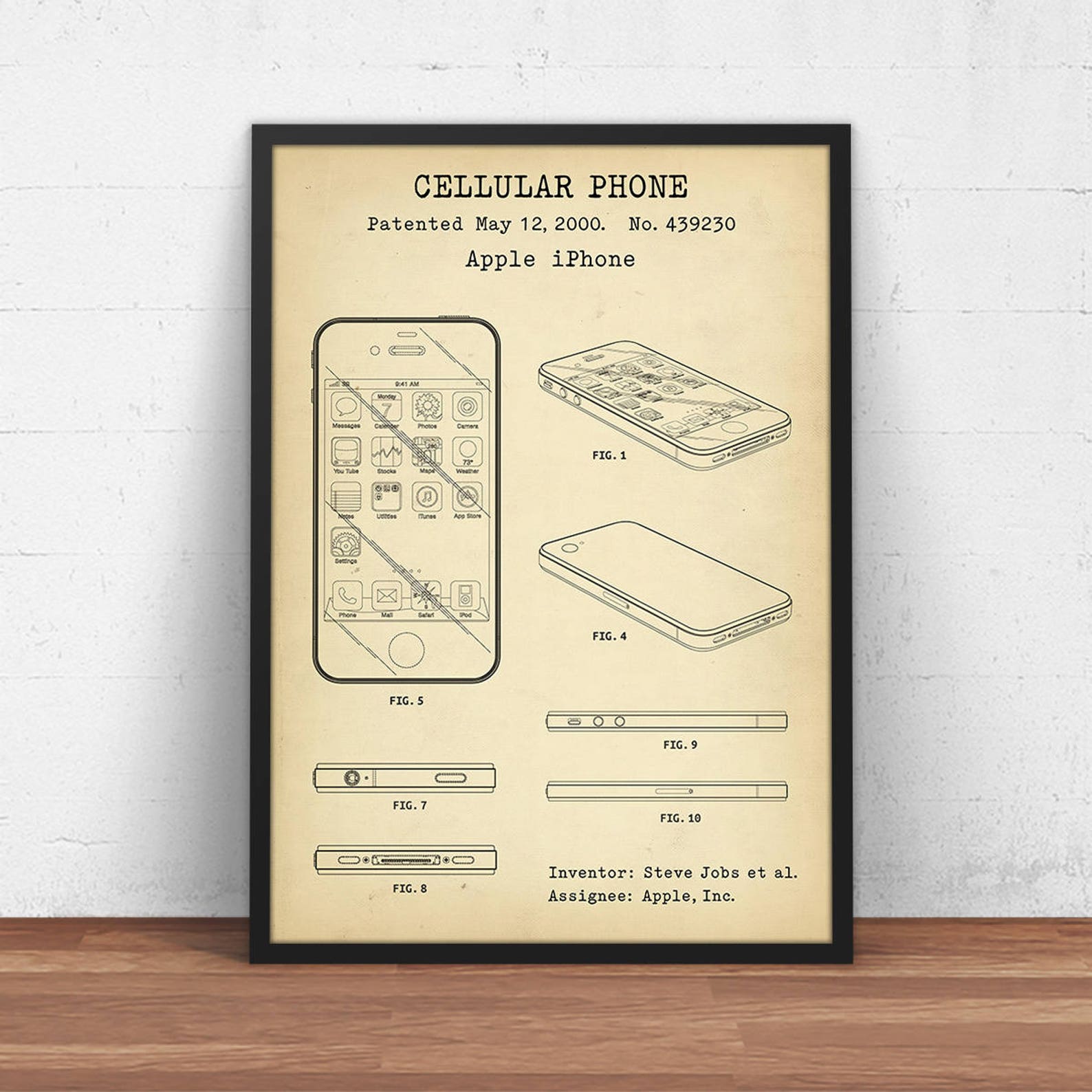Iphone Patent Print Apple Smartphone Design Communication - Etsy