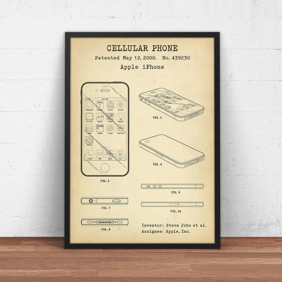 Iphone Patent Print Apple Smartphone Design Communication | Etsy
