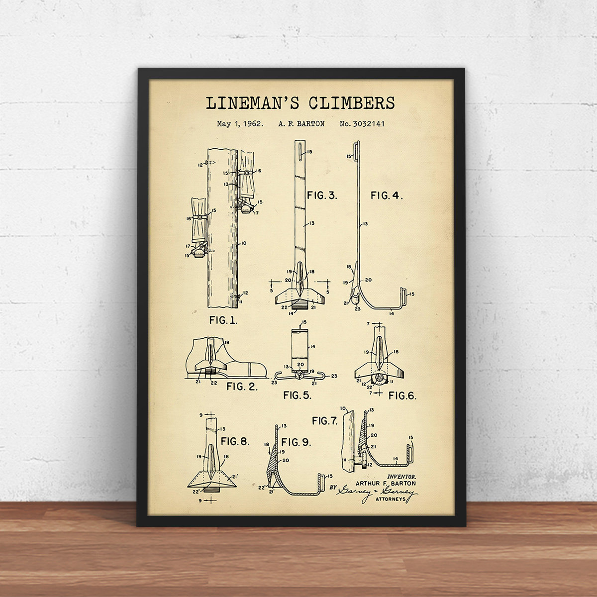 Lineman's Climbers Patent Print Lineman Poster Print | Etsy