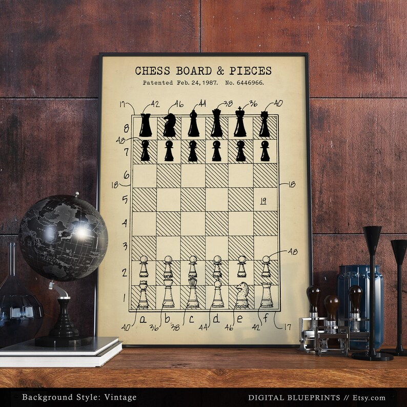 Chess Board Patent Print Chess Master Grand Master Chess - Etsy