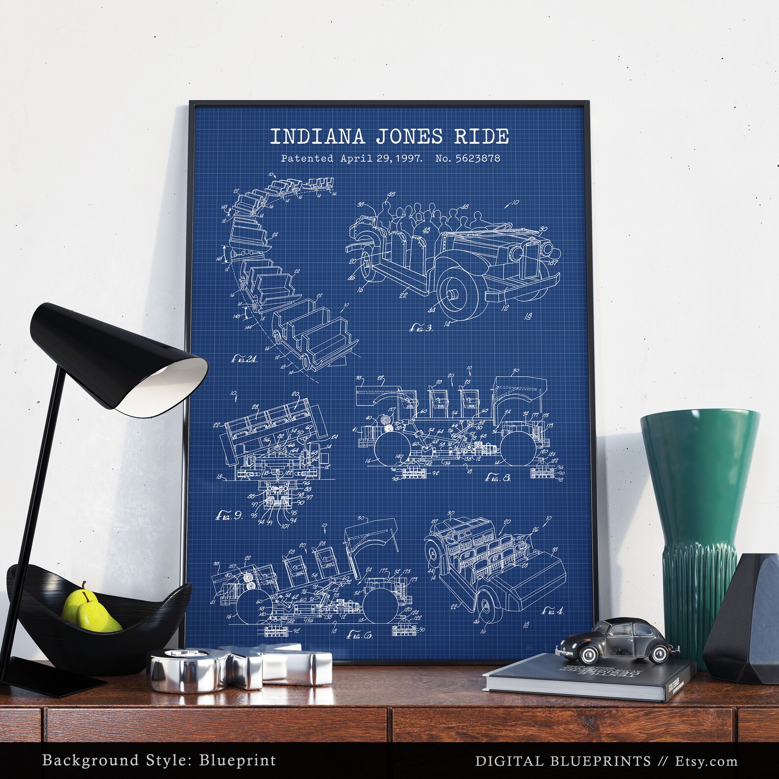 Indiana Jones Amusement Ride Patent Print, Disneyland Wall Art, Disney ...