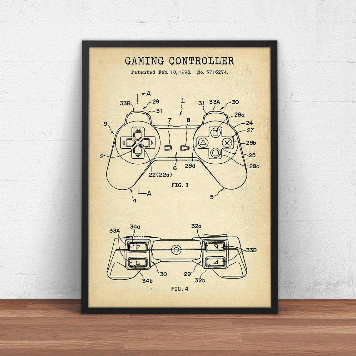 Gaming Controller Blueprint Art Patent Prints Gamer Gifts | Etsy