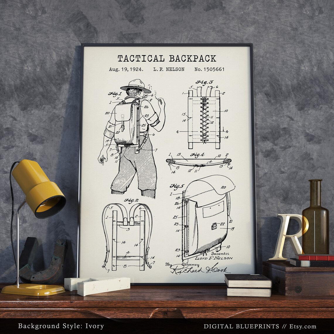 Tactical Backpack Patent Print Outdoors Hiking Camping - Etsy