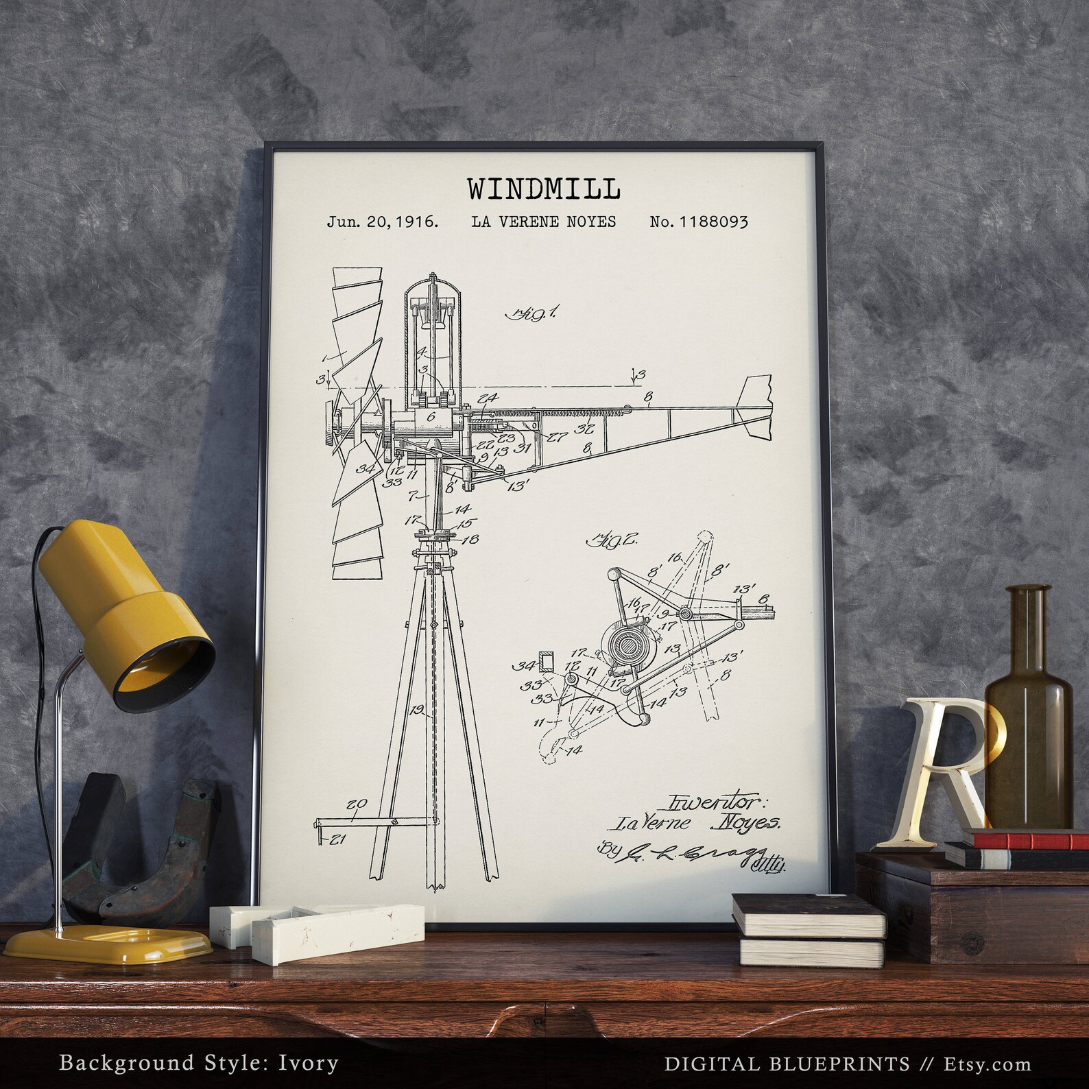 Windmill Patent Art Patent Prints Country Western Decor - Etsy