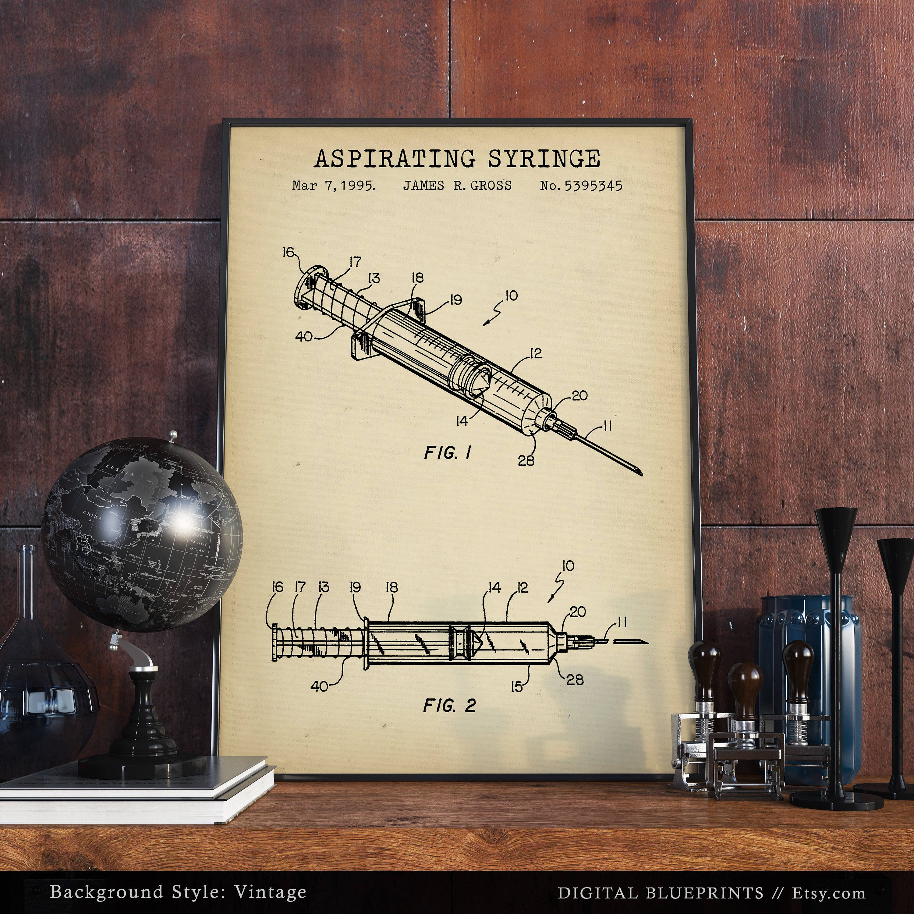 Syringe Patent Poster Medical Art Print Medical Student - Etsy