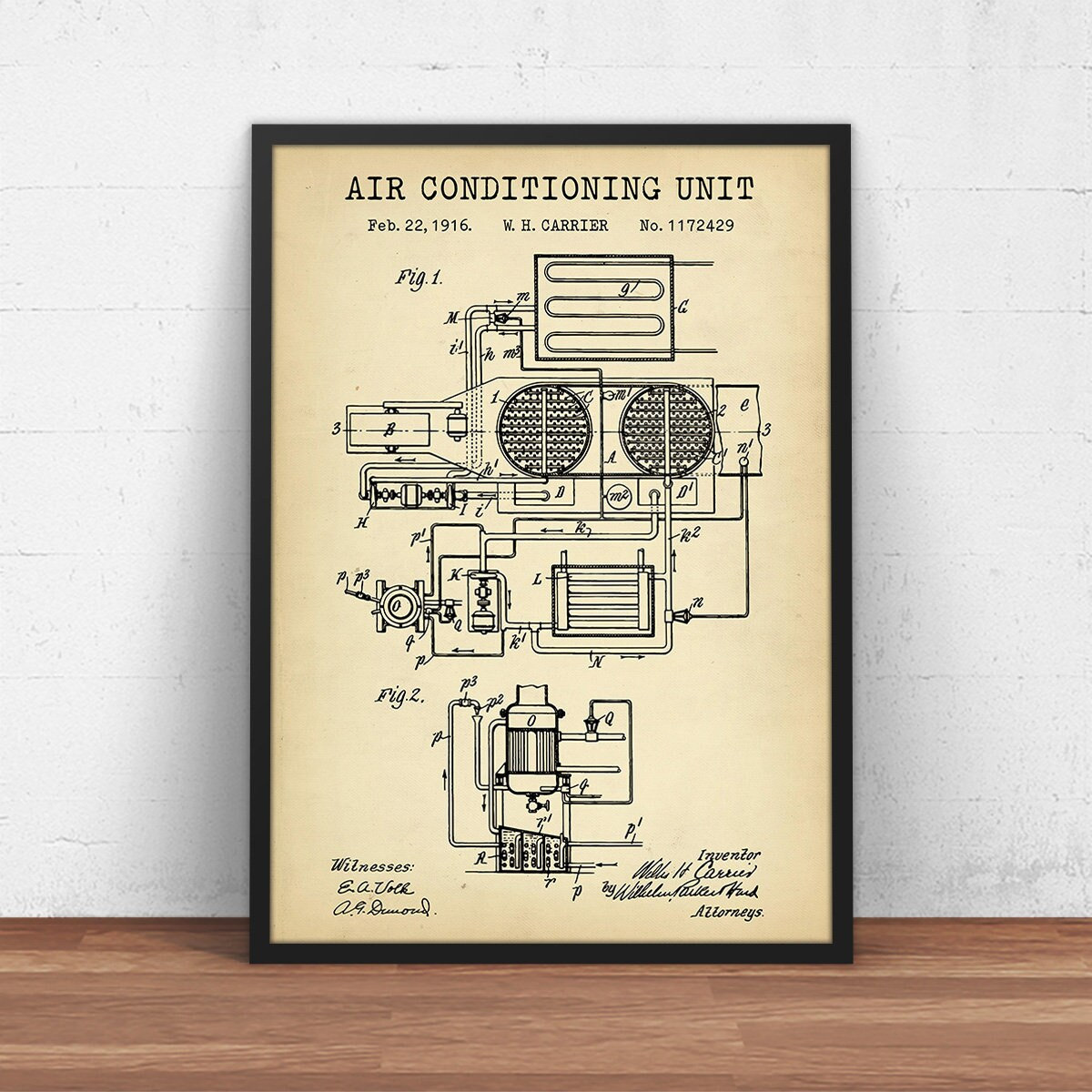 Air Conditioning Patent Print, Industrial Decor, Gift for HVAC ...