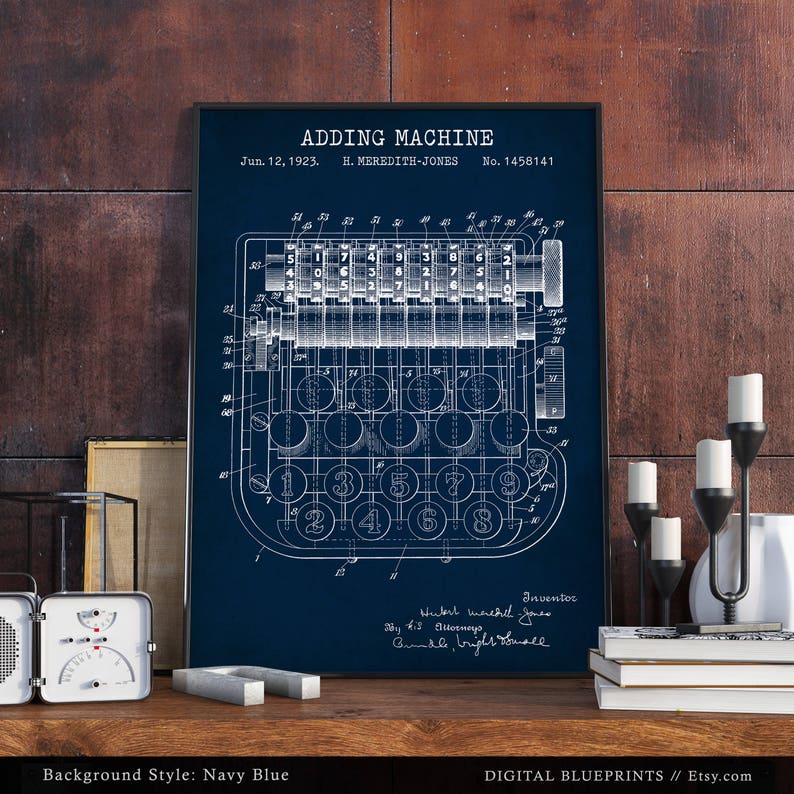 Adding Machine Patent Print Calculator Accountant Gift Book | Etsy