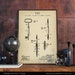 Key Patent Print, Vintage Skeleton Key Blueprint Art, Master Lock ...