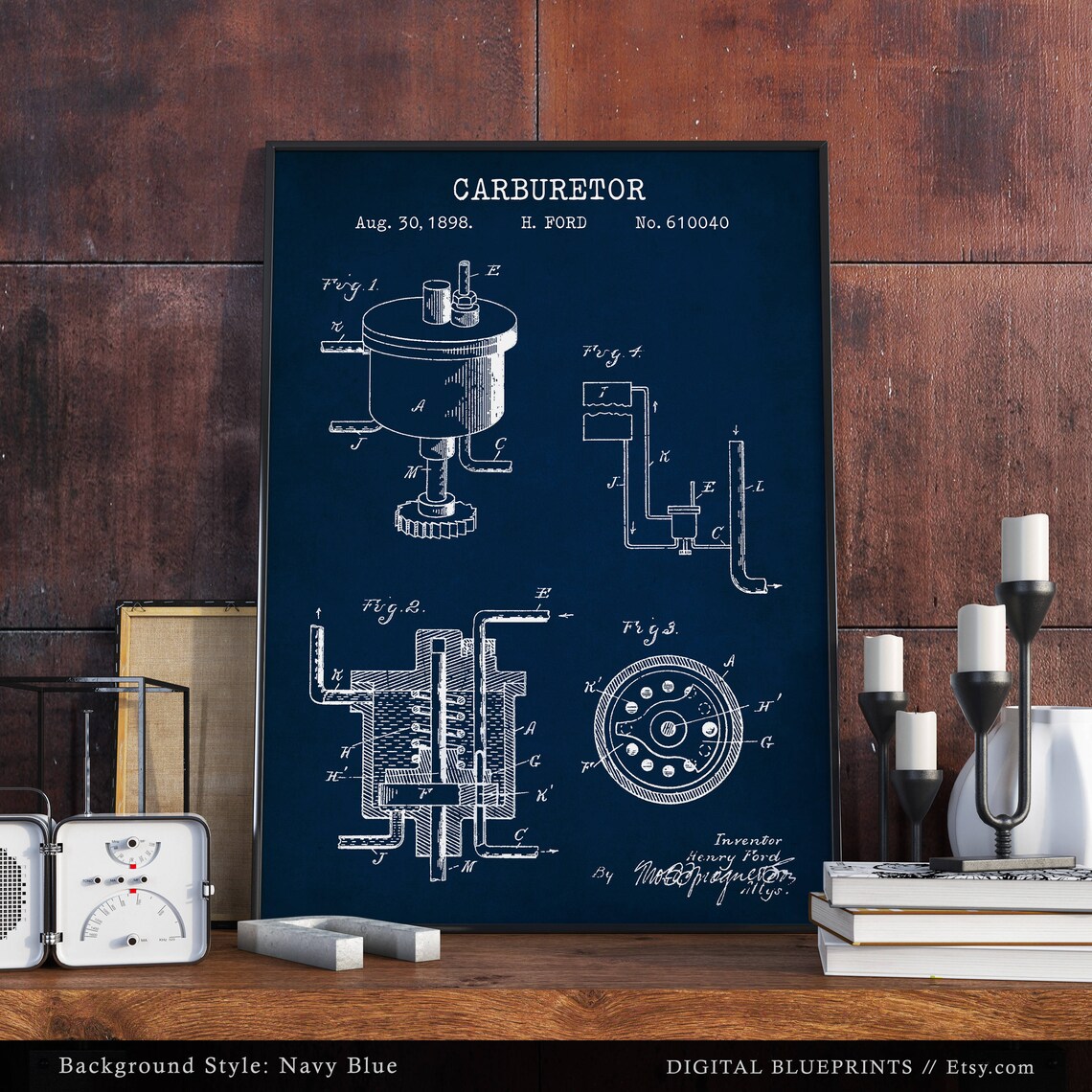 Carburetor 1898 Patent Print, Engine Carburettor Blueprint, Car Poster ...