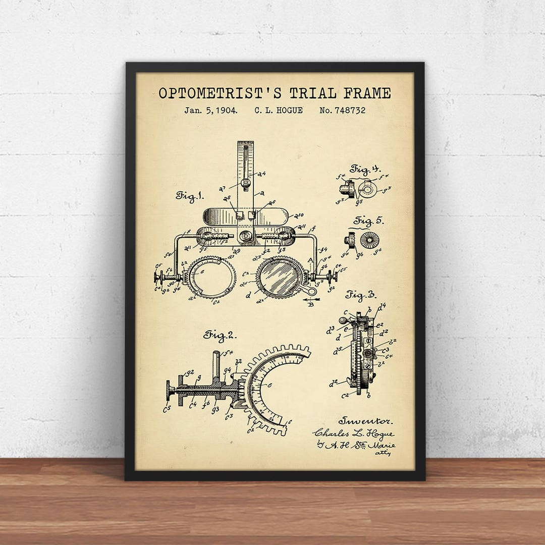 Optometrist's Trial Frame Patent Print, Eye Clinic Decor, Optical Shop ...