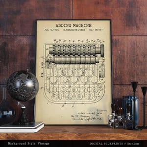 Adding Machine Patent Print, Calculator, Accountant Gift, Book Keeping ...