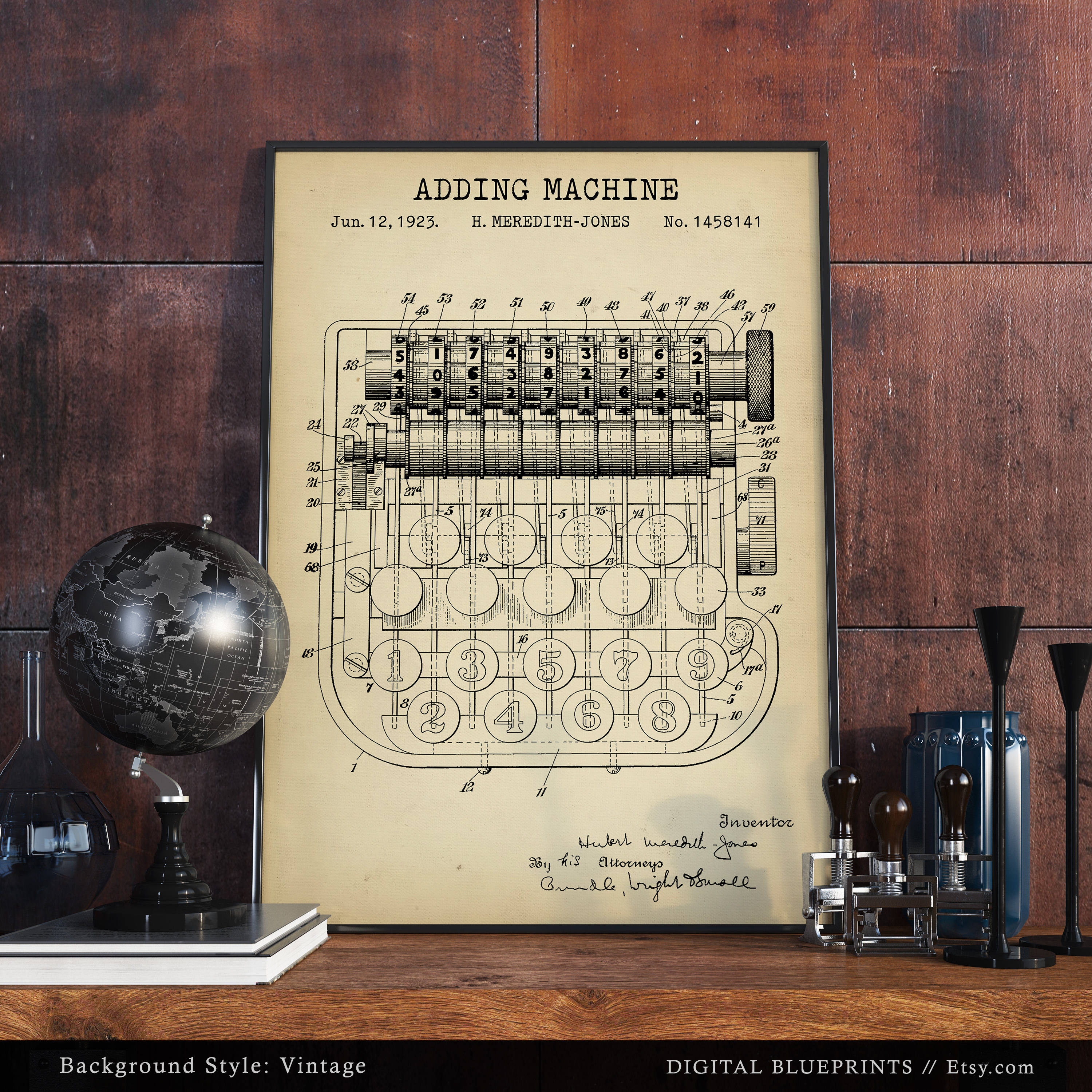 Adding Machine Patent Print Calculator Accountant Gift Book | Etsy