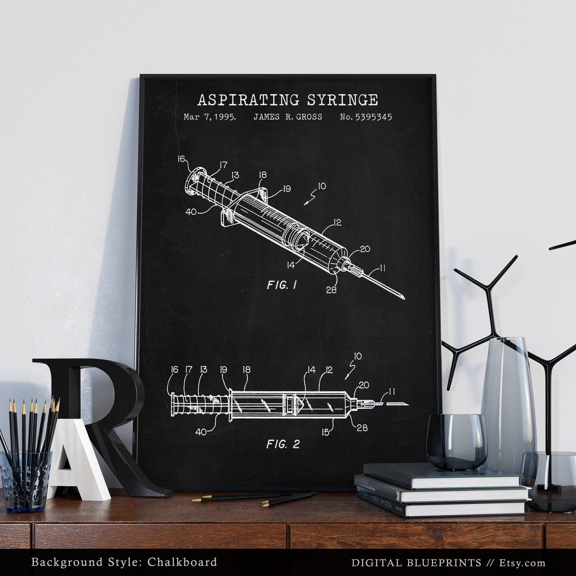 Syringe Patent Poster, Medical Art Print, Medical Student Gifts ...