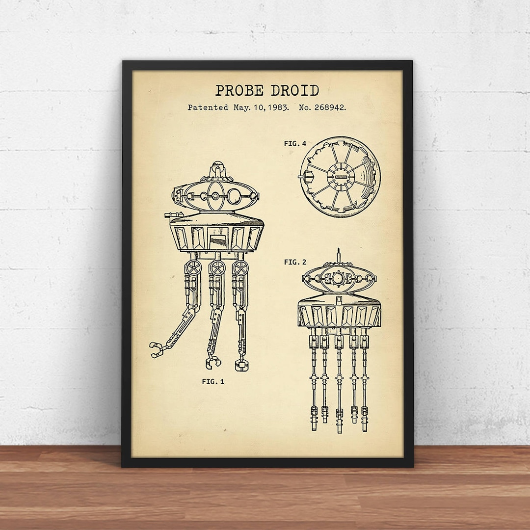 Star Wars Prints, Probe Droid Blueprint Art, Droid Poster Print ...