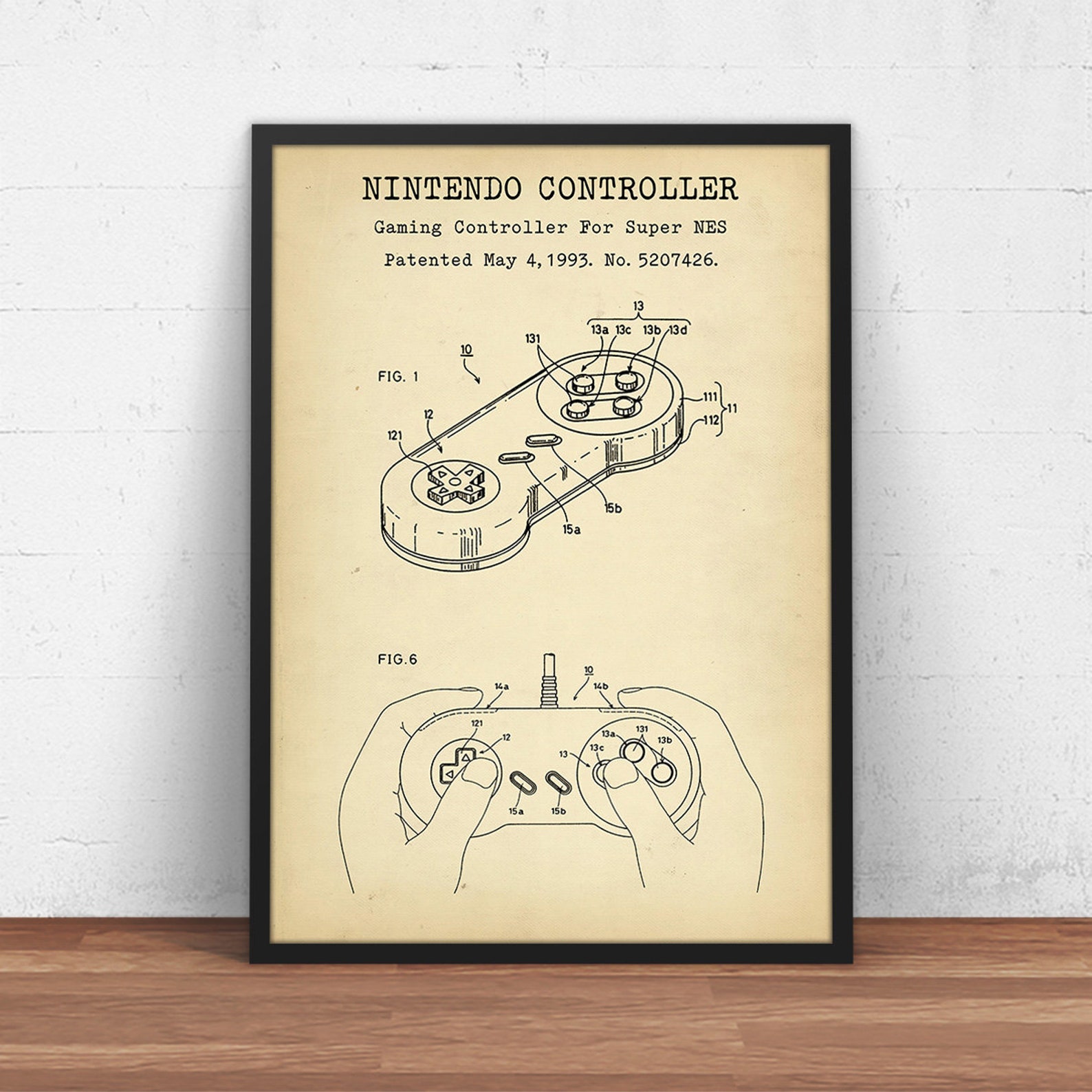Super Nintendo Controller Patent Print SNES Controller 3D | Etsy