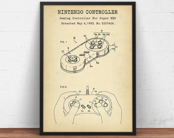 Super Nintendo Game Console Patent Print SNES Blueprint Art | Etsy