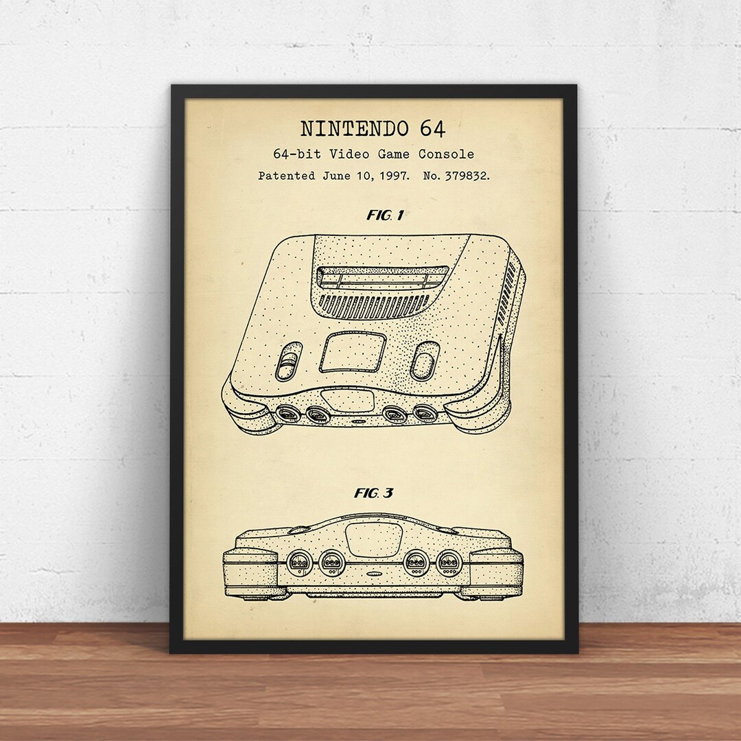 Nintendo 64 Patent Print, Gamer Gifts, Dorm Room Wall Art, Gift for Him ...