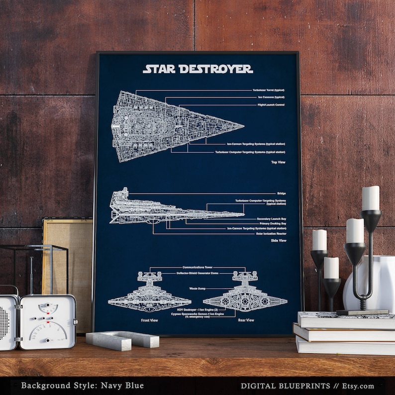 Imperial Star Destroyer Star Wars Poster Printable Digital | Etsy