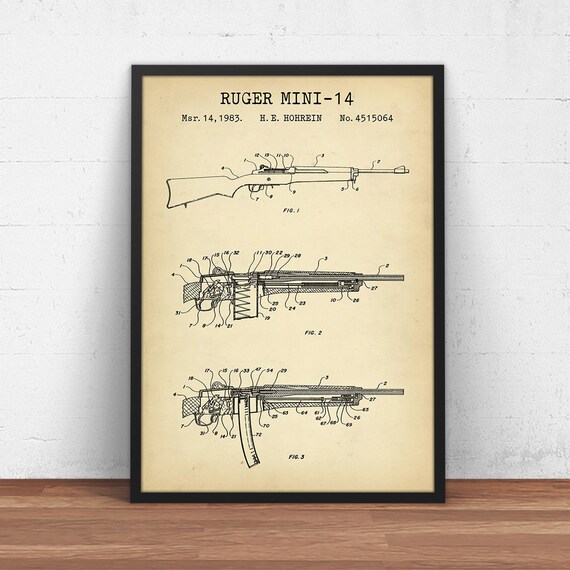 Ruger Mini-14 Patent Print Ruger AC556 Blueprint Art Ranch | Etsy
