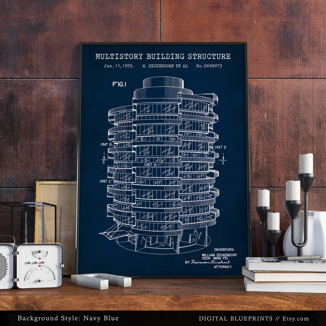 Building Structure Patent Print Skyscraper Blueprint Art - Etsy