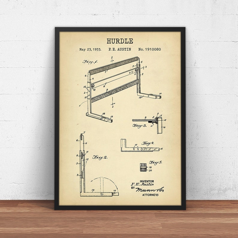 Hurdle Patent Print, Track and Field Poster, Running Hurdle, Track Art ...