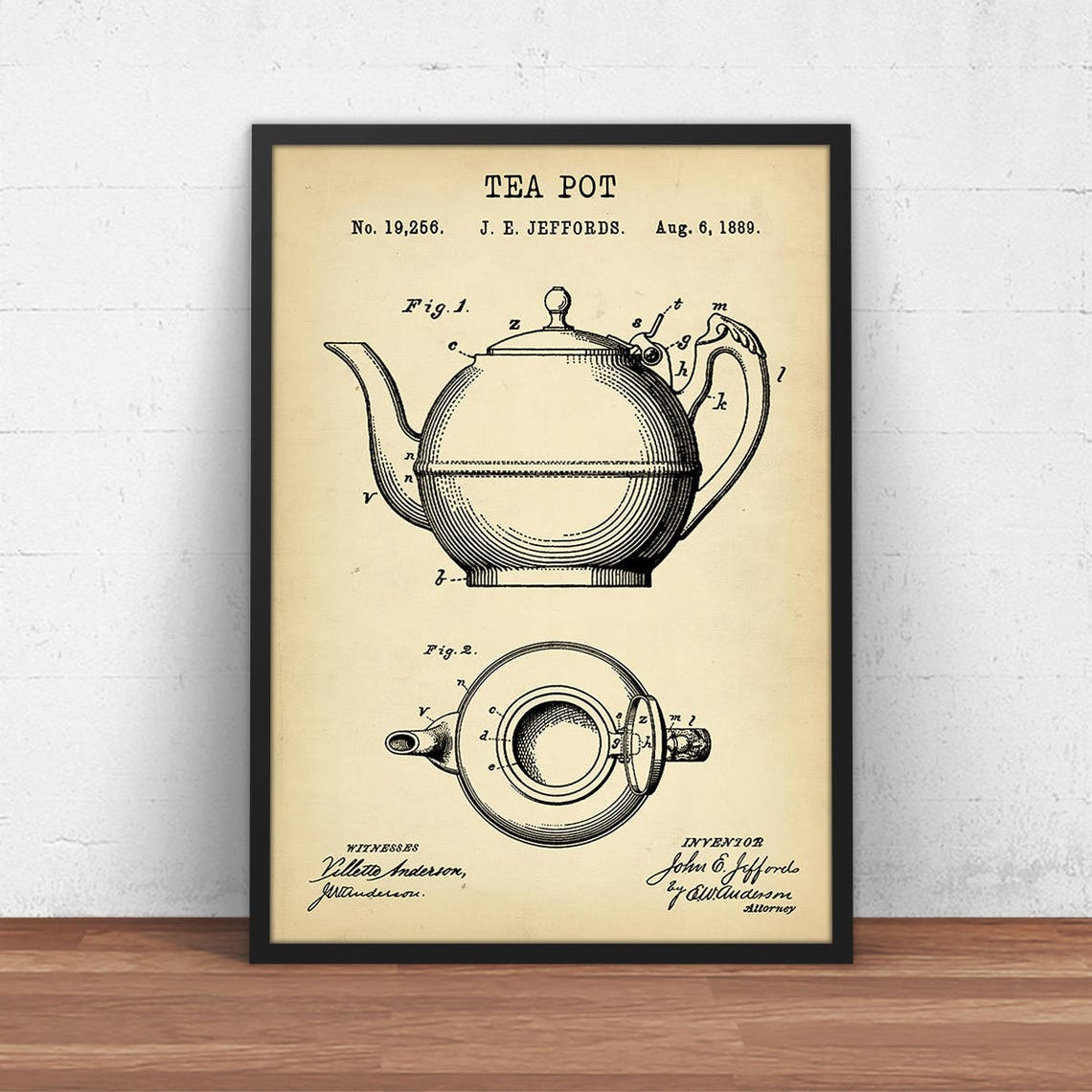 Tea Pot Patent Print Teapot Poster Kitchen Wall Art Tea Pot - Etsy