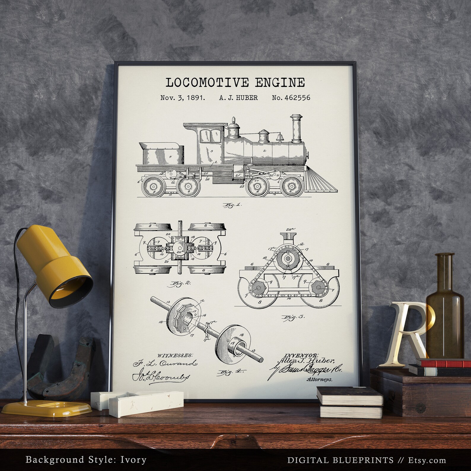 Vintage Locomotive Engine Patent Print Locomotive Schematic - Etsy