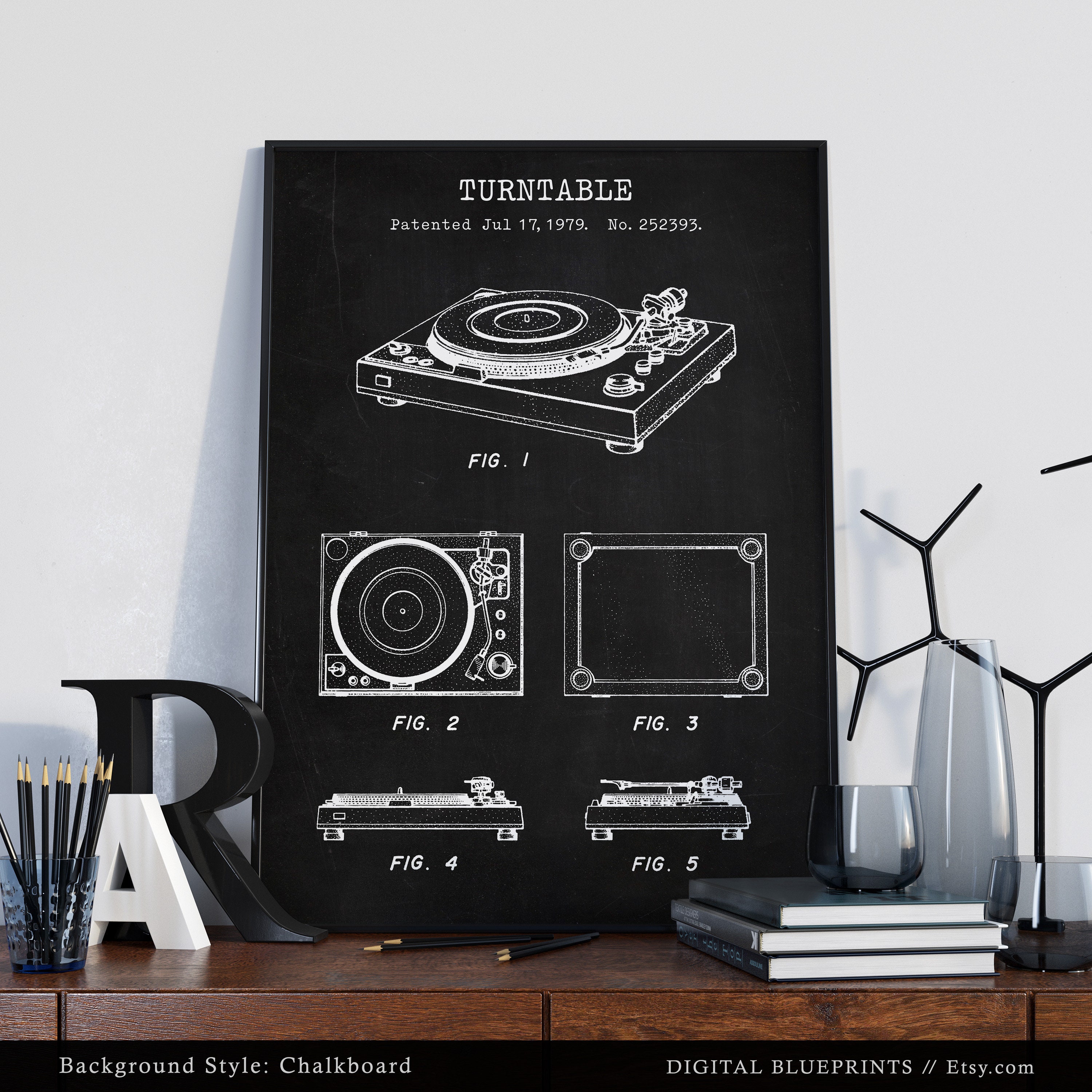 Turntable Record Player Patent Print Vinyl Record Blueprint - Etsy