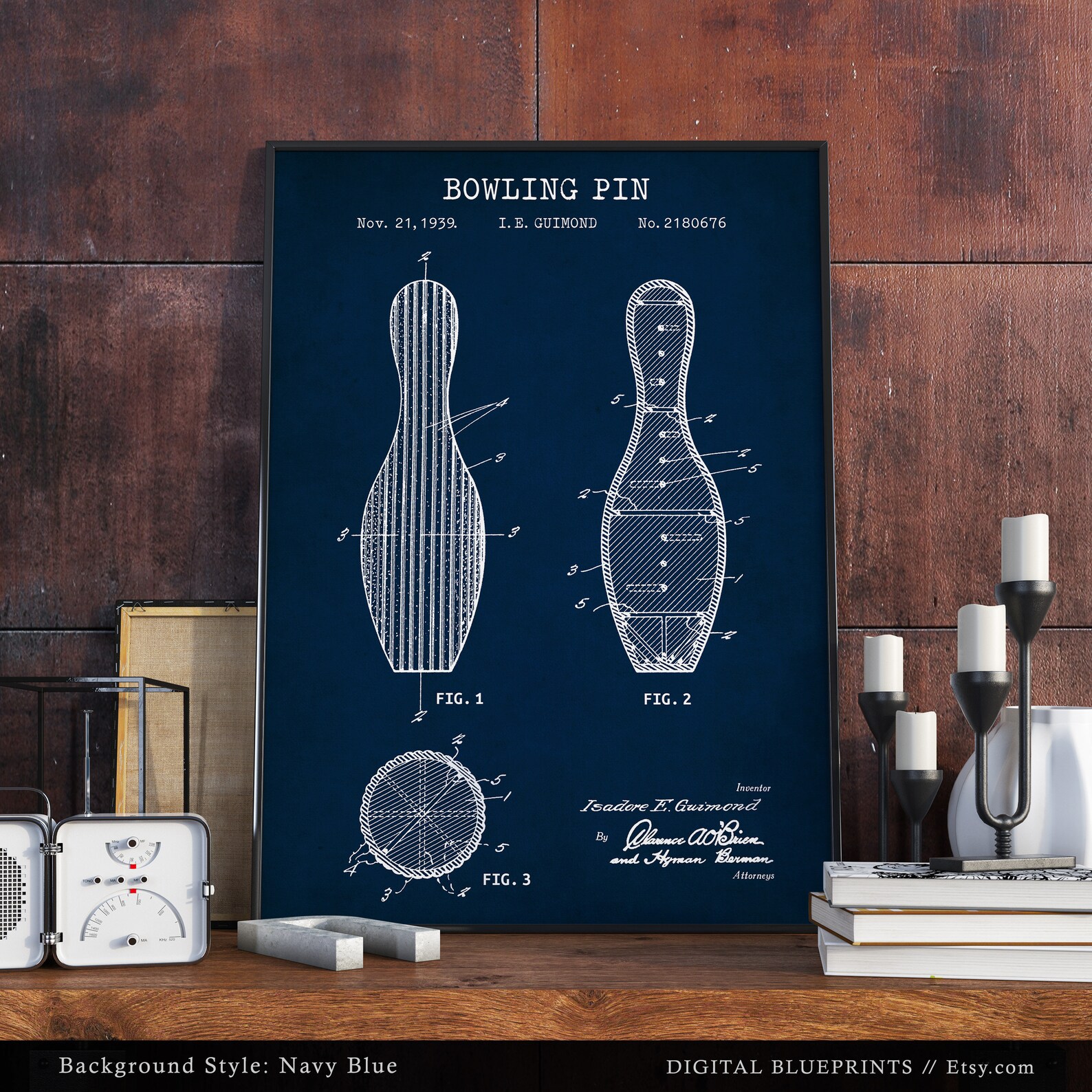 Bowling Pin Blueprint Bowling Patent Prints Bowling Player - Etsy