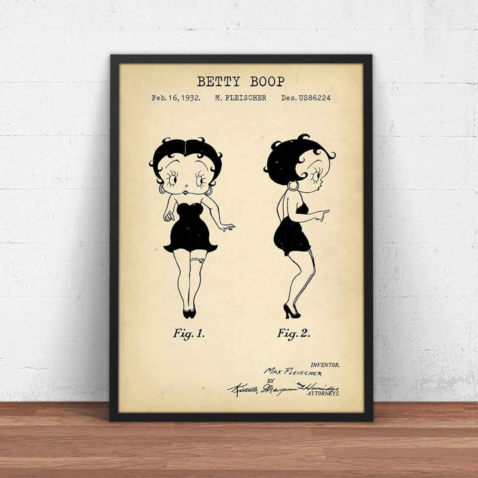 Betty Poop Cartoon Character Little Girl Doll Patent Print | Etsy