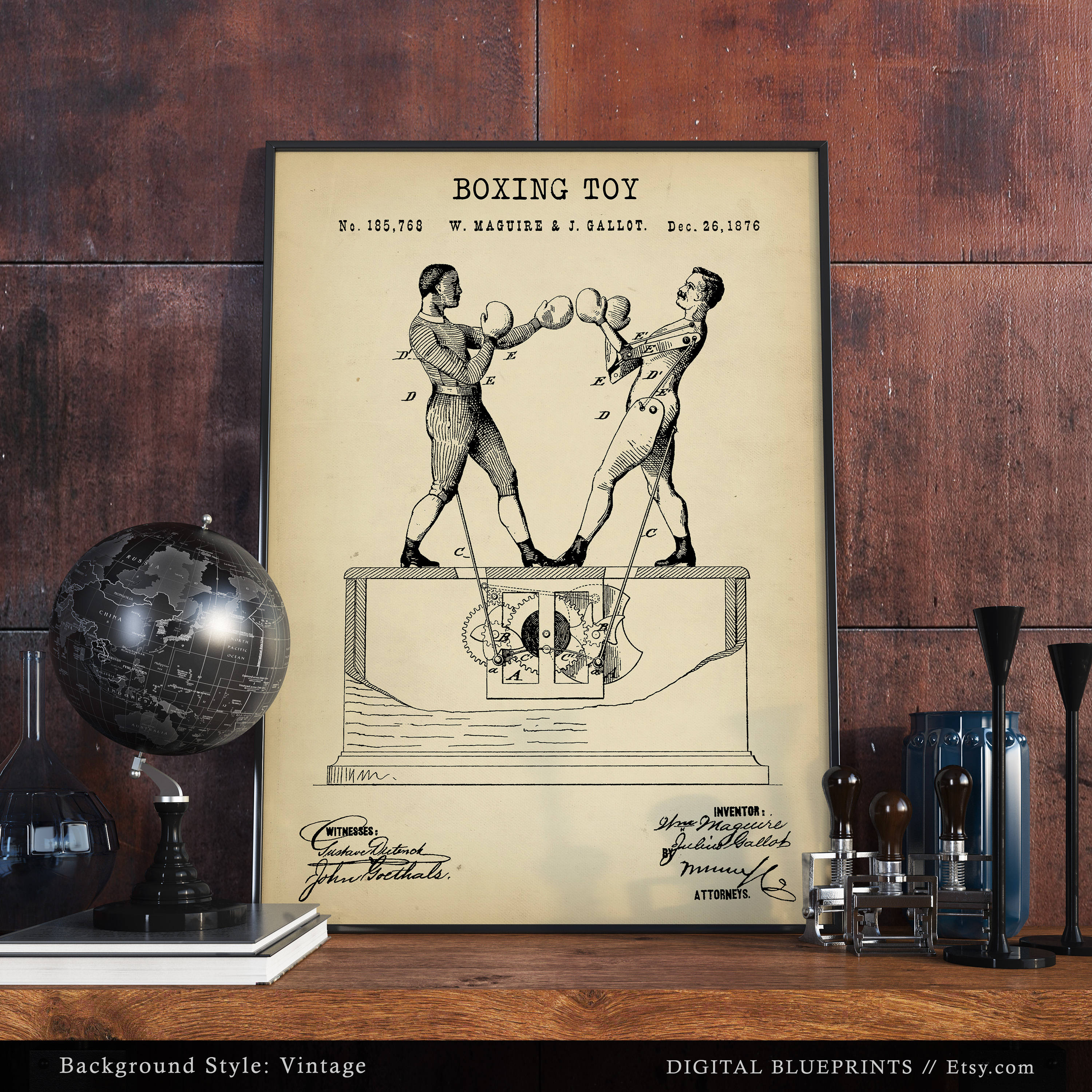 Boxing Toy Patent Poster, Boxing Poster Print, Boxer Fan Gift, Toy ...
