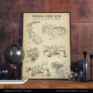 Indiana Jones Amusement Ride Patent Print, Disneyland Wall Art, Disney ...