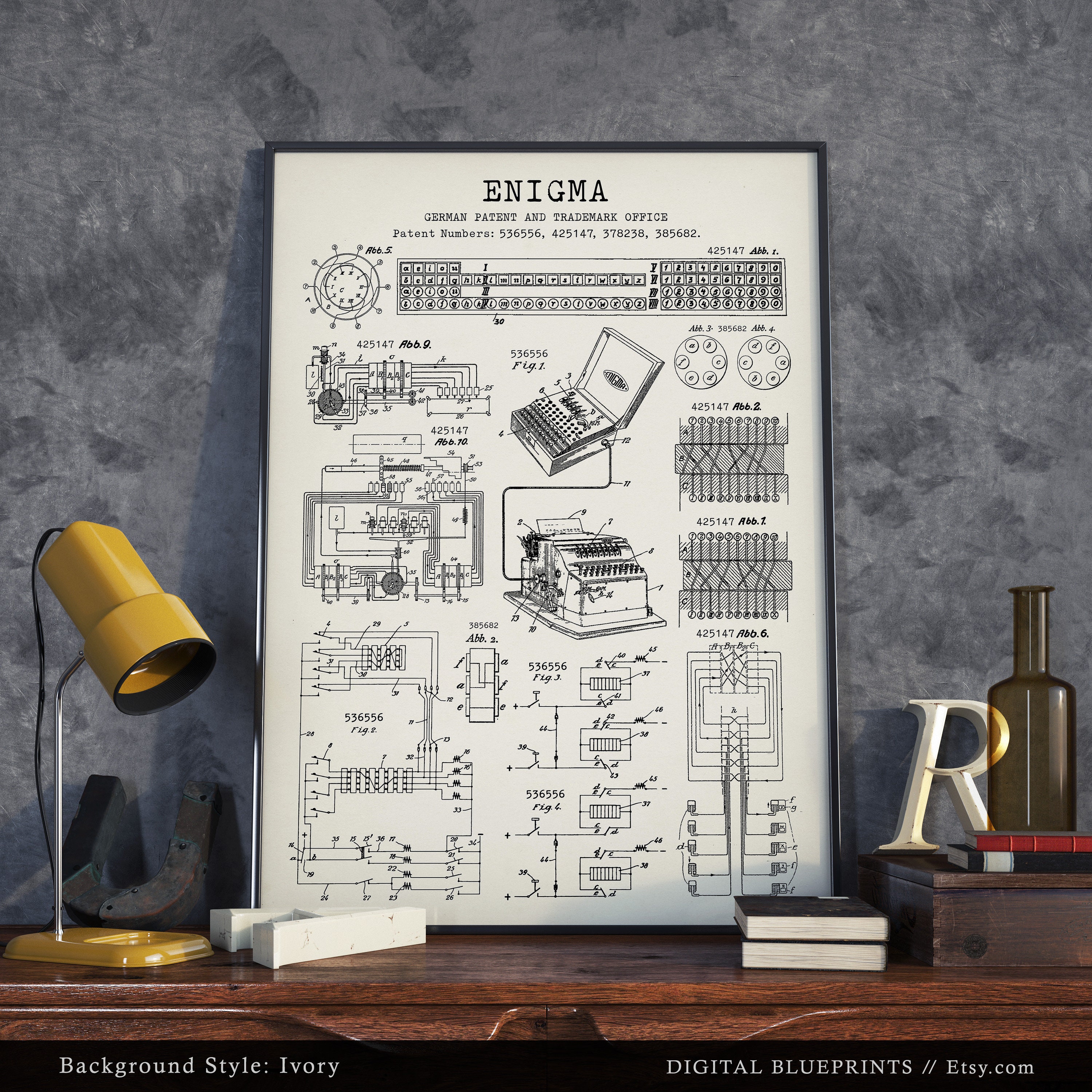 Enigma Cipher Machine Patent Print Cryptography Cypher - Etsy