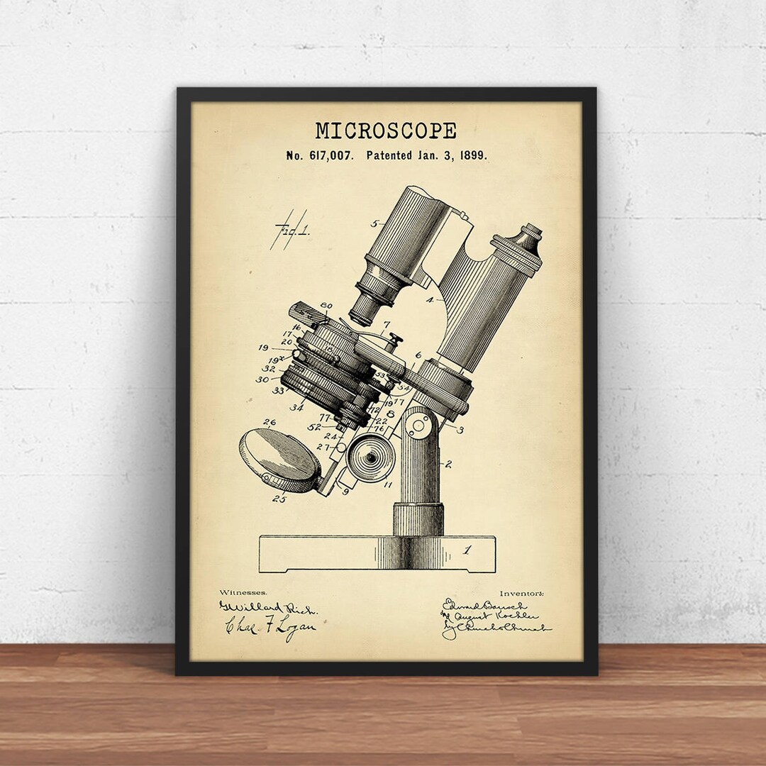 Microscope Patent Print, Science Student Gifts, Hospital Wall Art ...