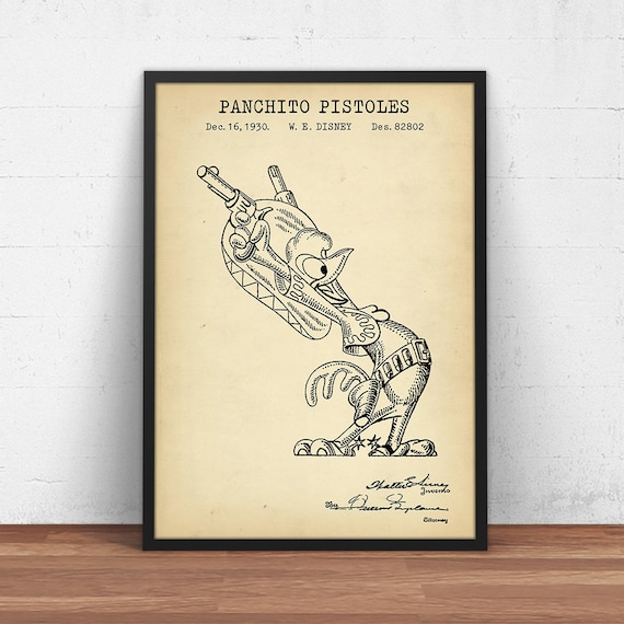 Panchito Pistoles Patent Art Disney Poster Funny Rooster | Etsy
