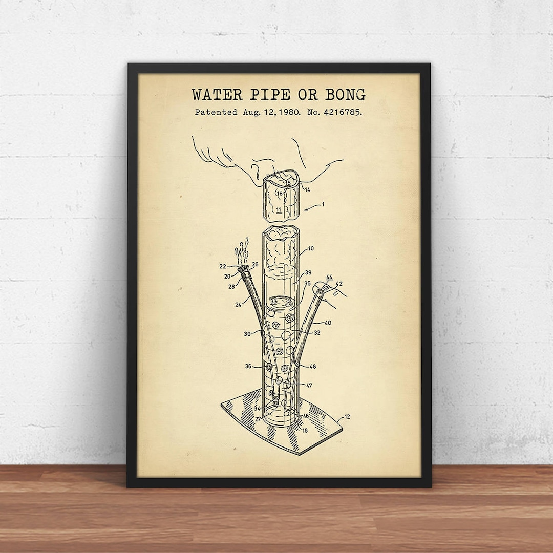 Bong Art, Weed Art, Bong Patent Prints, Weed Pipe, Bong Poster ...