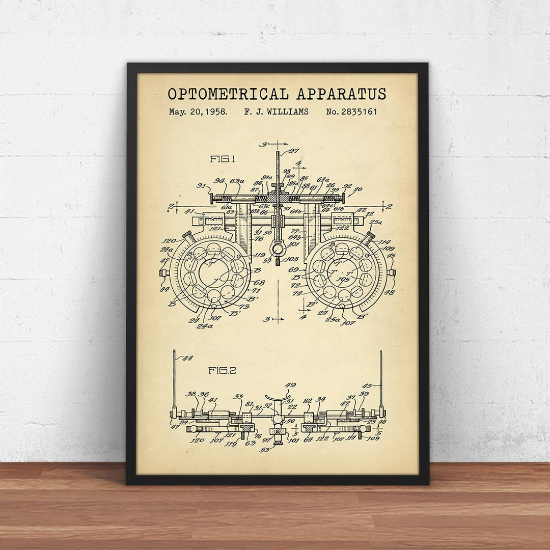 Optometrical Instrument Patent Print, Optical Trial Frame, Eye Clinic ...
