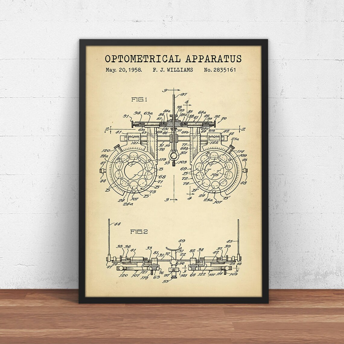 Optometrical Instrument Patent Print, Optical Trial Frame, Eye Clinic ...