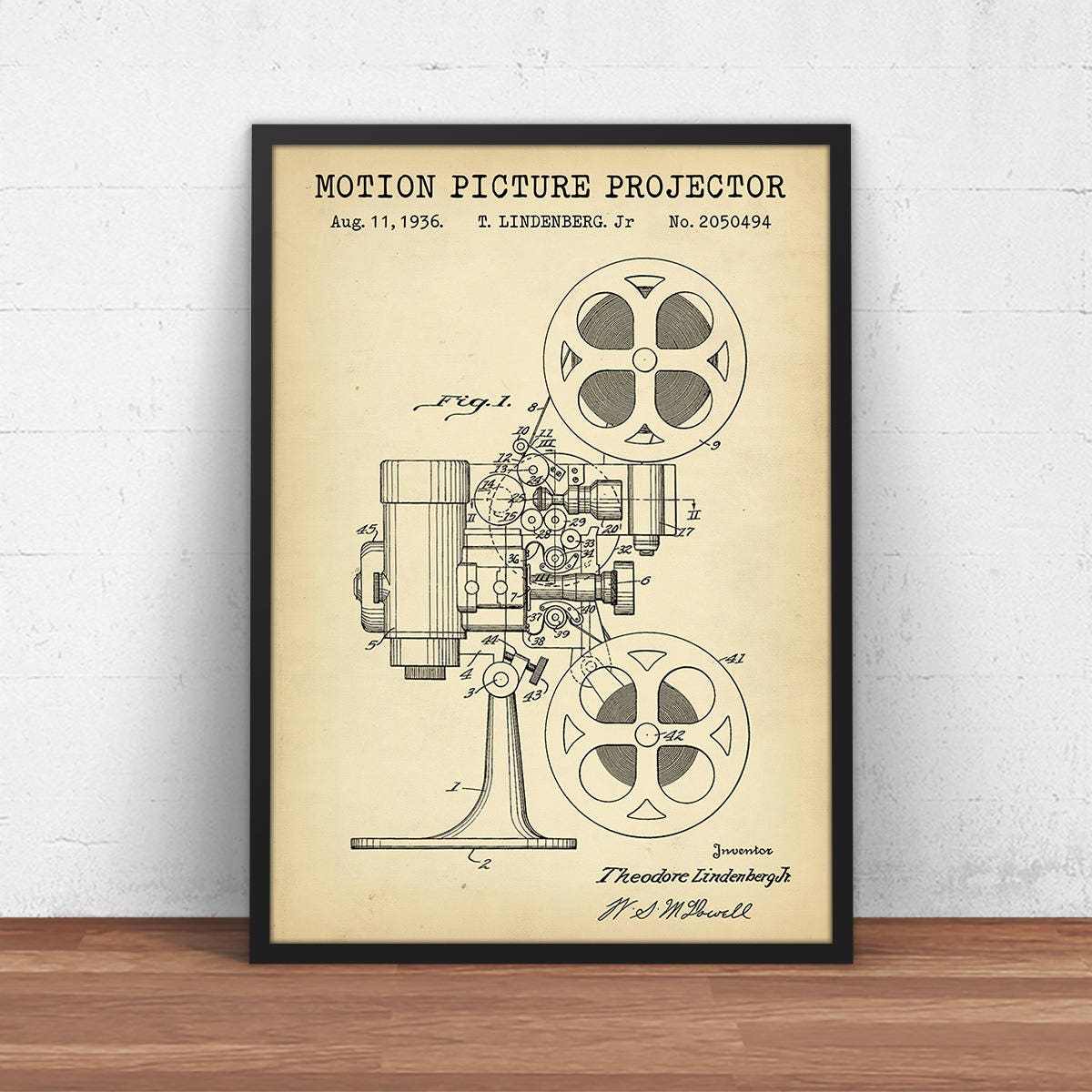 Motion Picture Projector Movie Wall Decor Patent Prints | Etsy