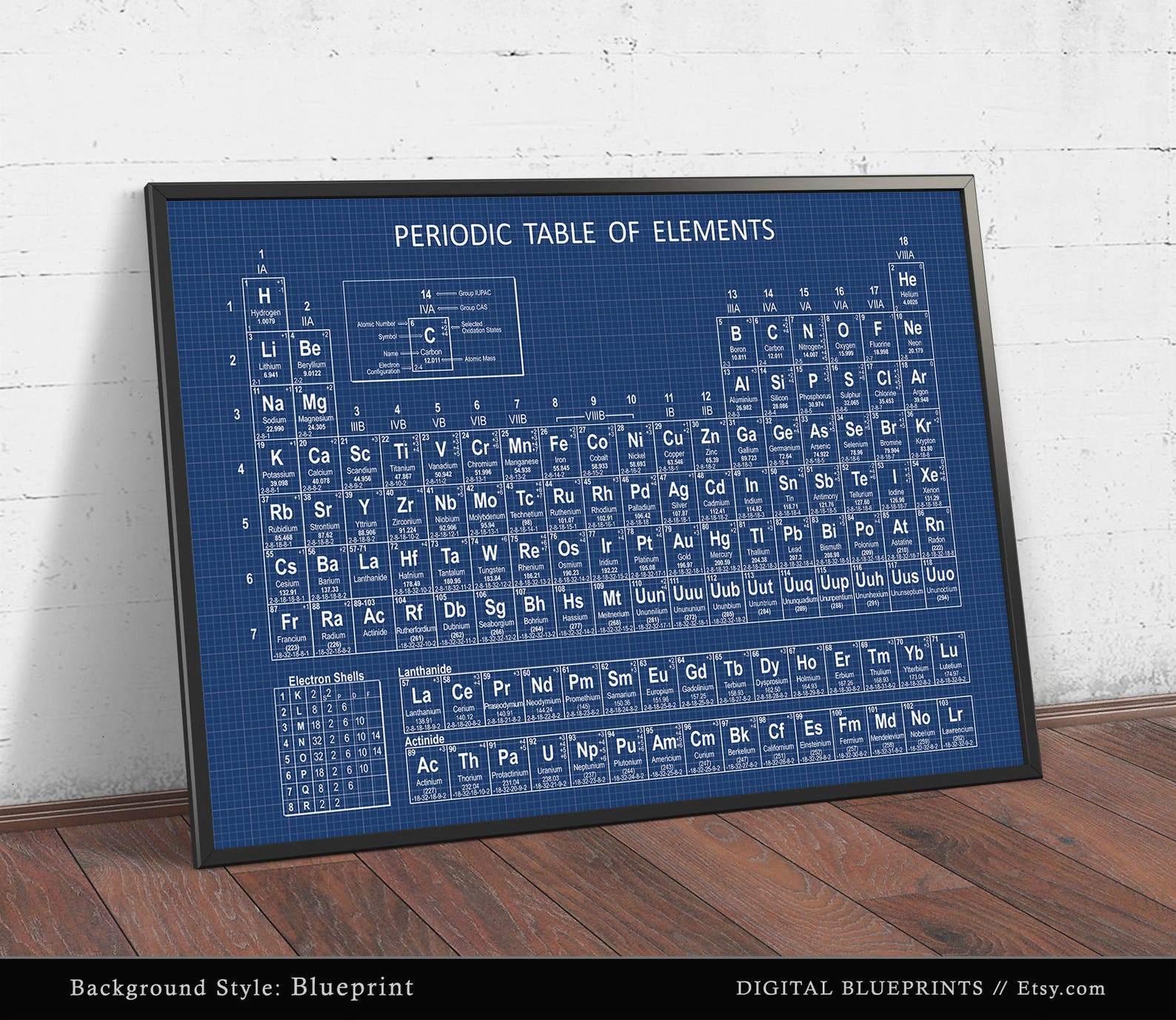 Periodic Table Wall Art Print Periodic Table of Elements - Etsy