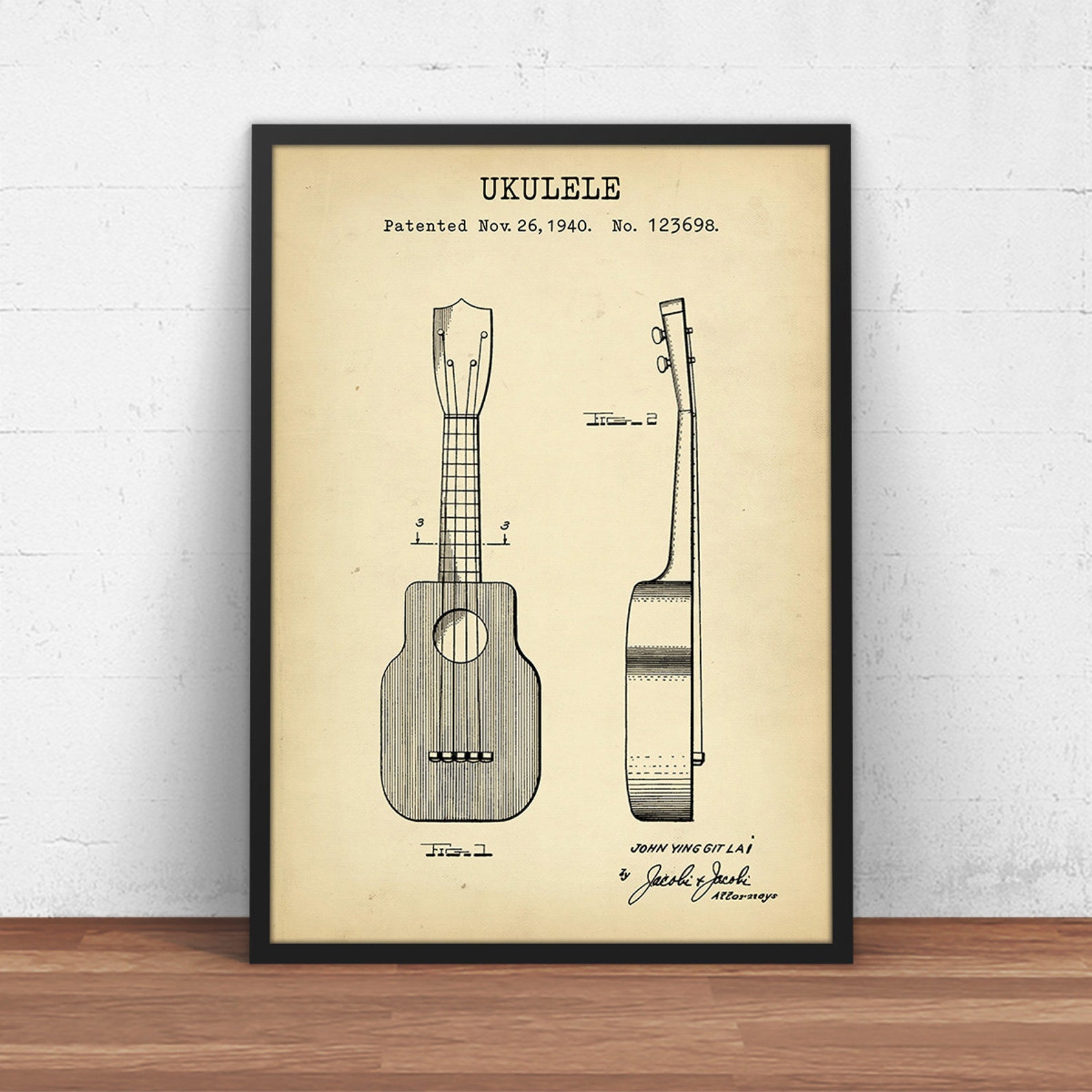 Ukulele Patent Print Musical Instrument Blueprint Country | Etsy